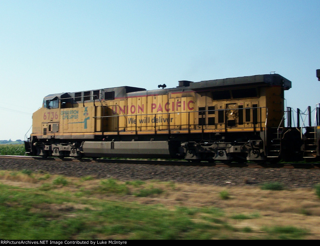 UP 6736 westbound UP empty coal train